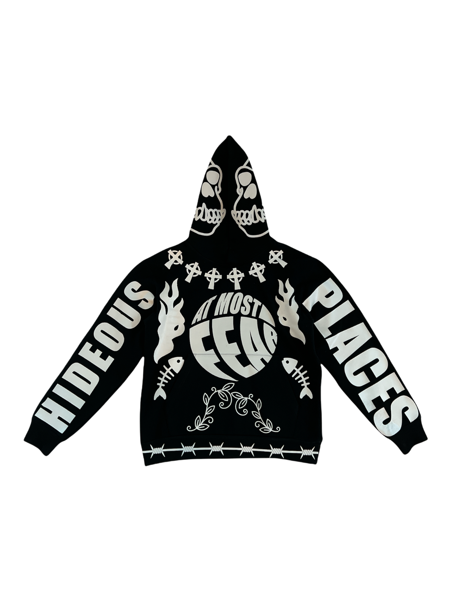 AT MOST FEAR (ATMOSPHERE) BLACK HOODIE – Bad Weather Clothing